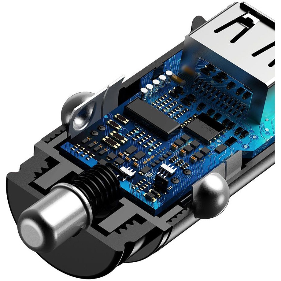 Incarcator Auto Baseus USB si Type-C Baseus Dual Port 30W, Black - eMAG.ro