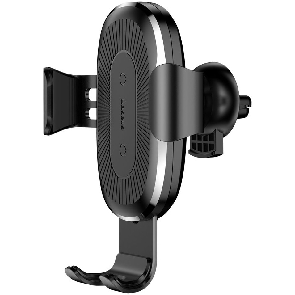 Suport auto Baseus, Gravity cu Wireless Charger, Black - eMAG.ro