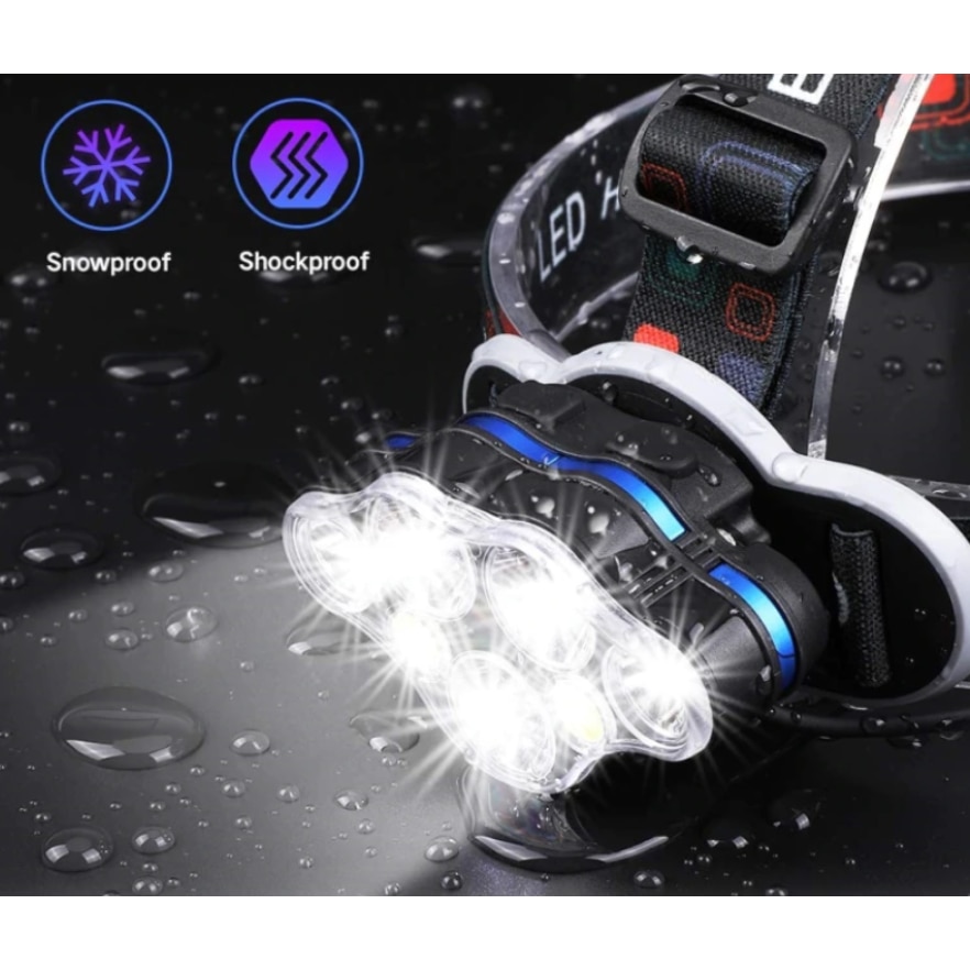Lanterna de cap profesionala cu 8 LED, frontale, super luminoasa ...