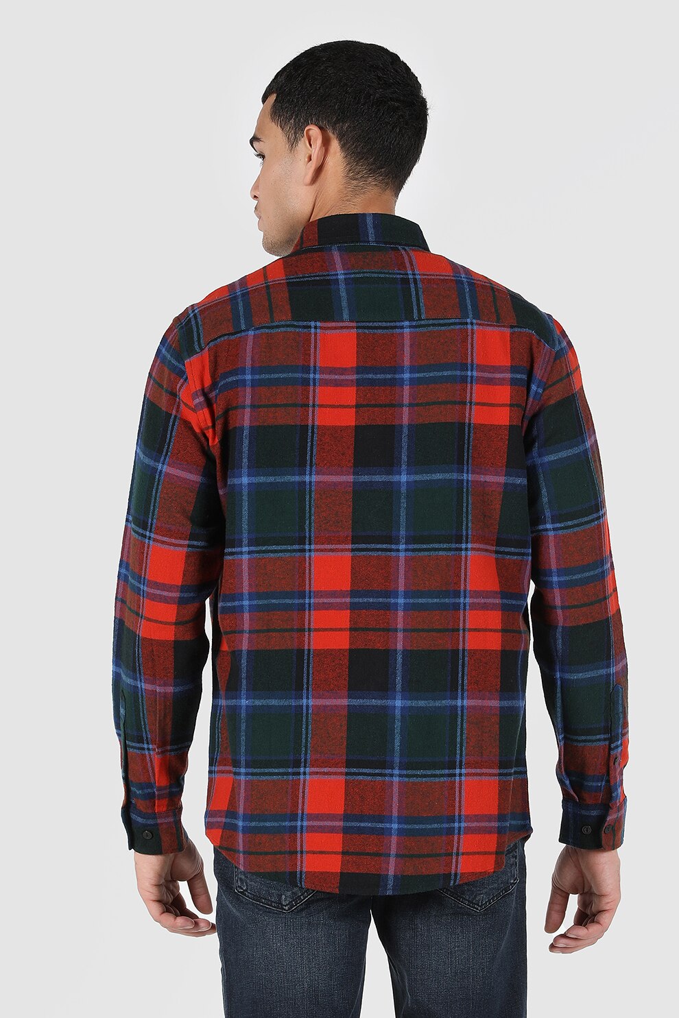 COLIN'S, Camasa cu model in carouri si maneci lungi, Rosu, Albastru ...