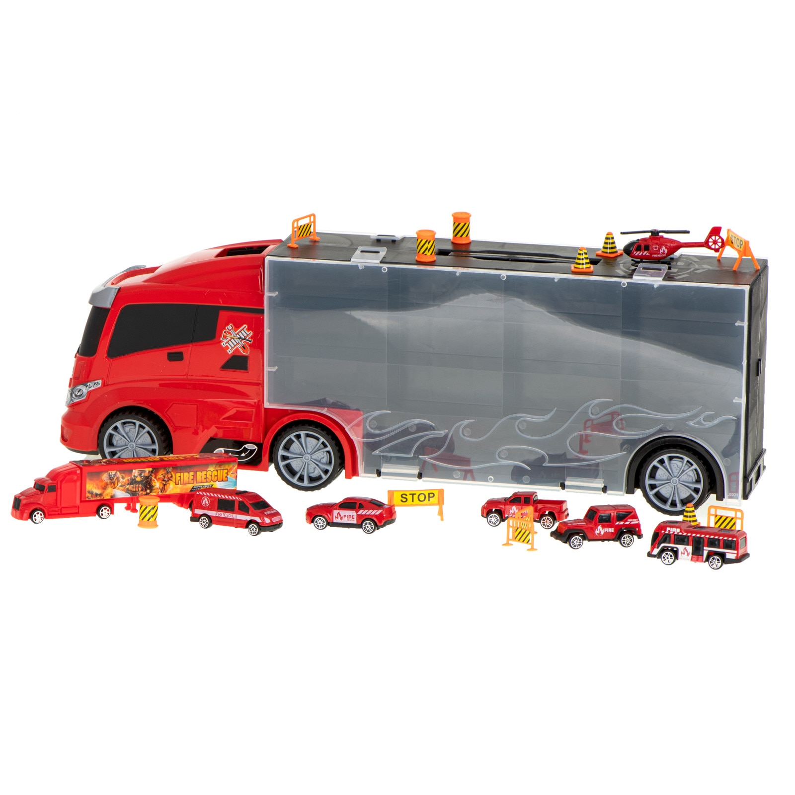 Camion de transport tip TIR, "LikeSmart FireFighters" cu 7 vehicule de ...