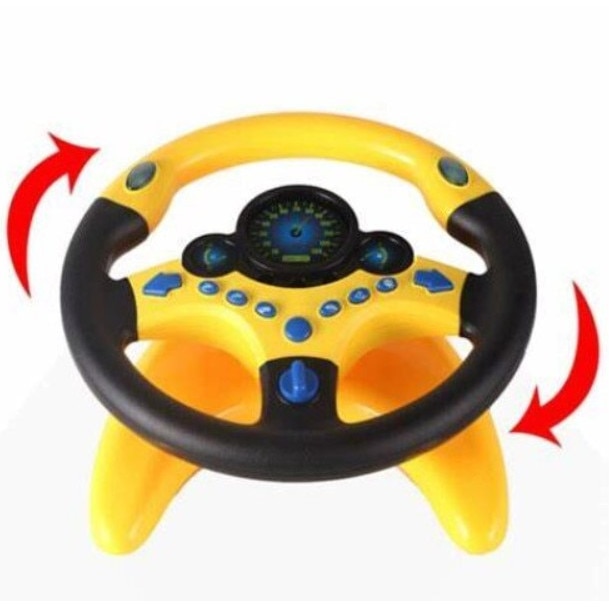 Volan interactiv de jucarie cu suport si ventuze, sunete si lumini ...