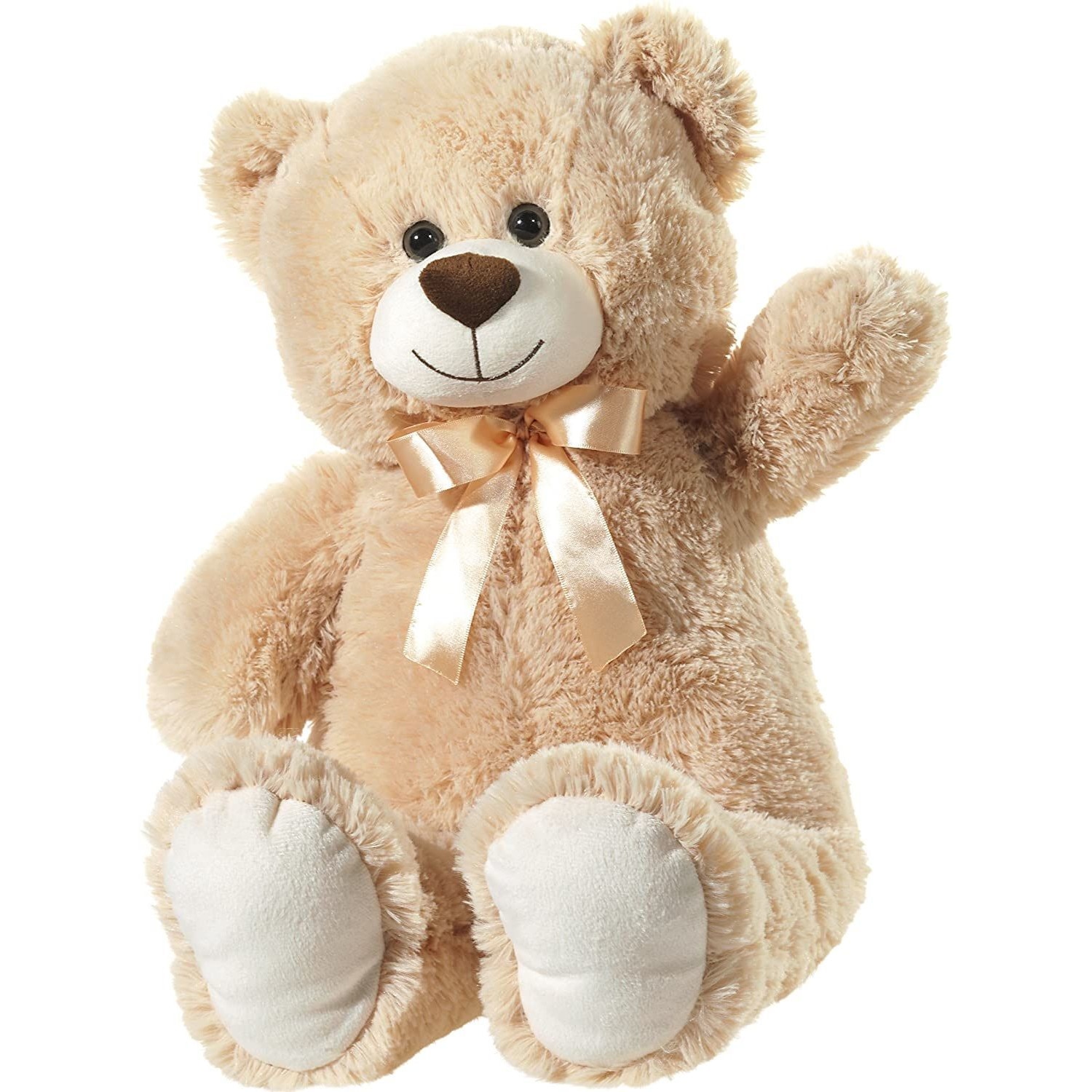 Jucarie de plus Heunec - Ursulet de plus cu panglica, bej, 60 cm - eMAG.ro