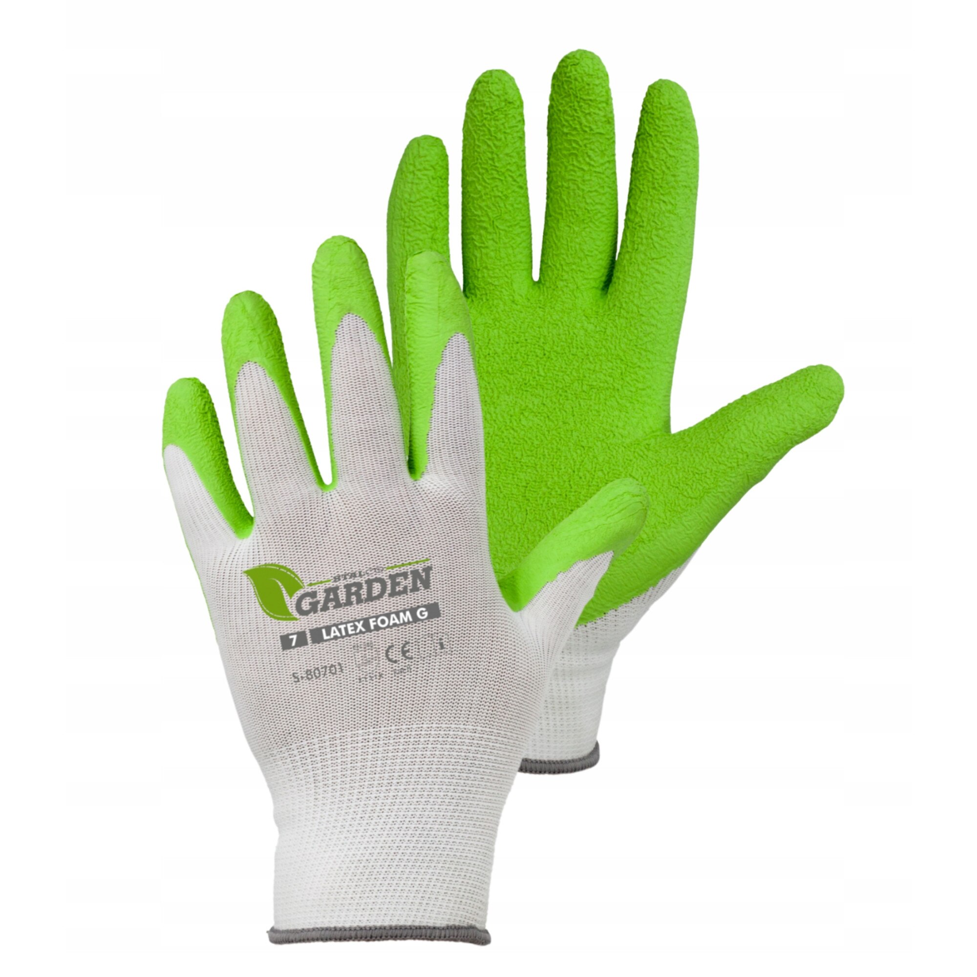 Manusi de gradina, Stalco, Poliester/Latex, Verde/Gri, S - eMAG.ro