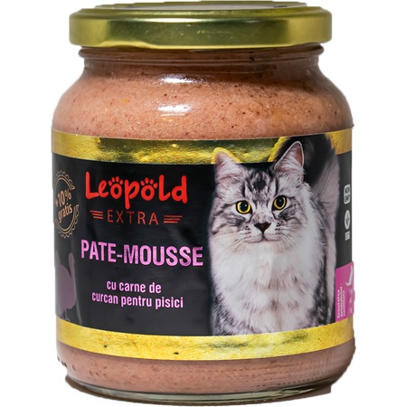 Pate-Mousse, Leopold, cu carne de curcan pentru pisici 300g - eMAG.ro