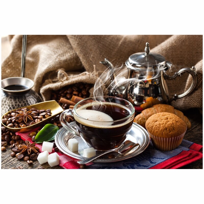 Tapet autoadeziv Premium, Priti Global, Textura canvas, Cafea si ...