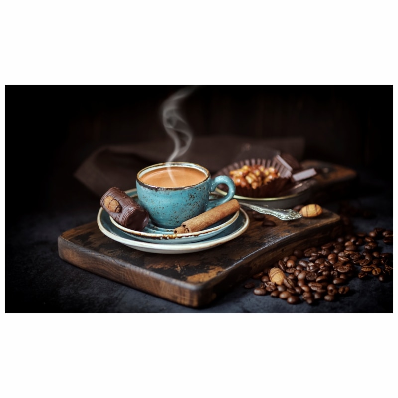 Tapet autoadeziv Premium, Priti Global, Textura canvas, Cafea si boabe ...