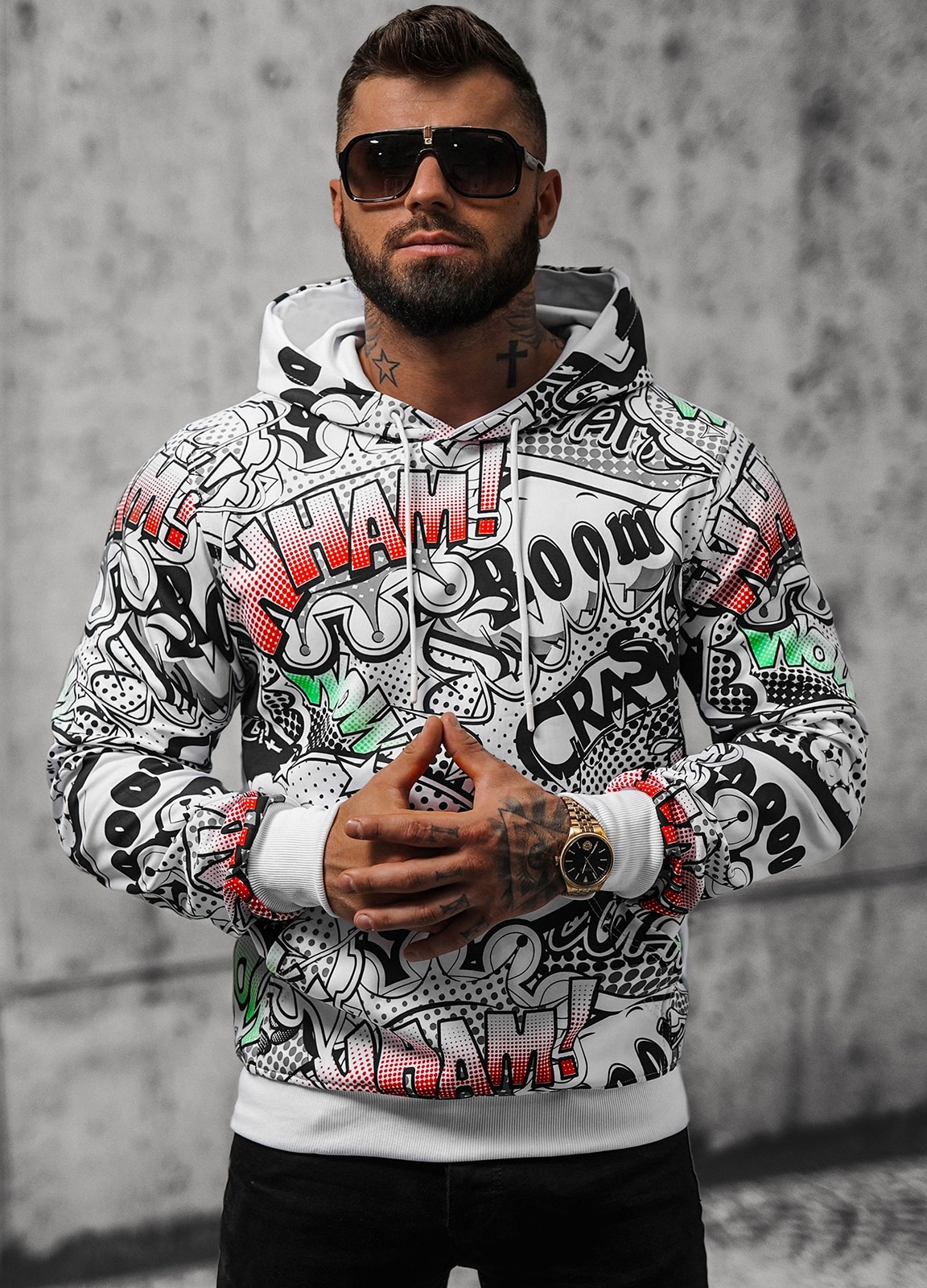 Hanorac barbati alb OZONEE O/B270 L - eMAG.ro