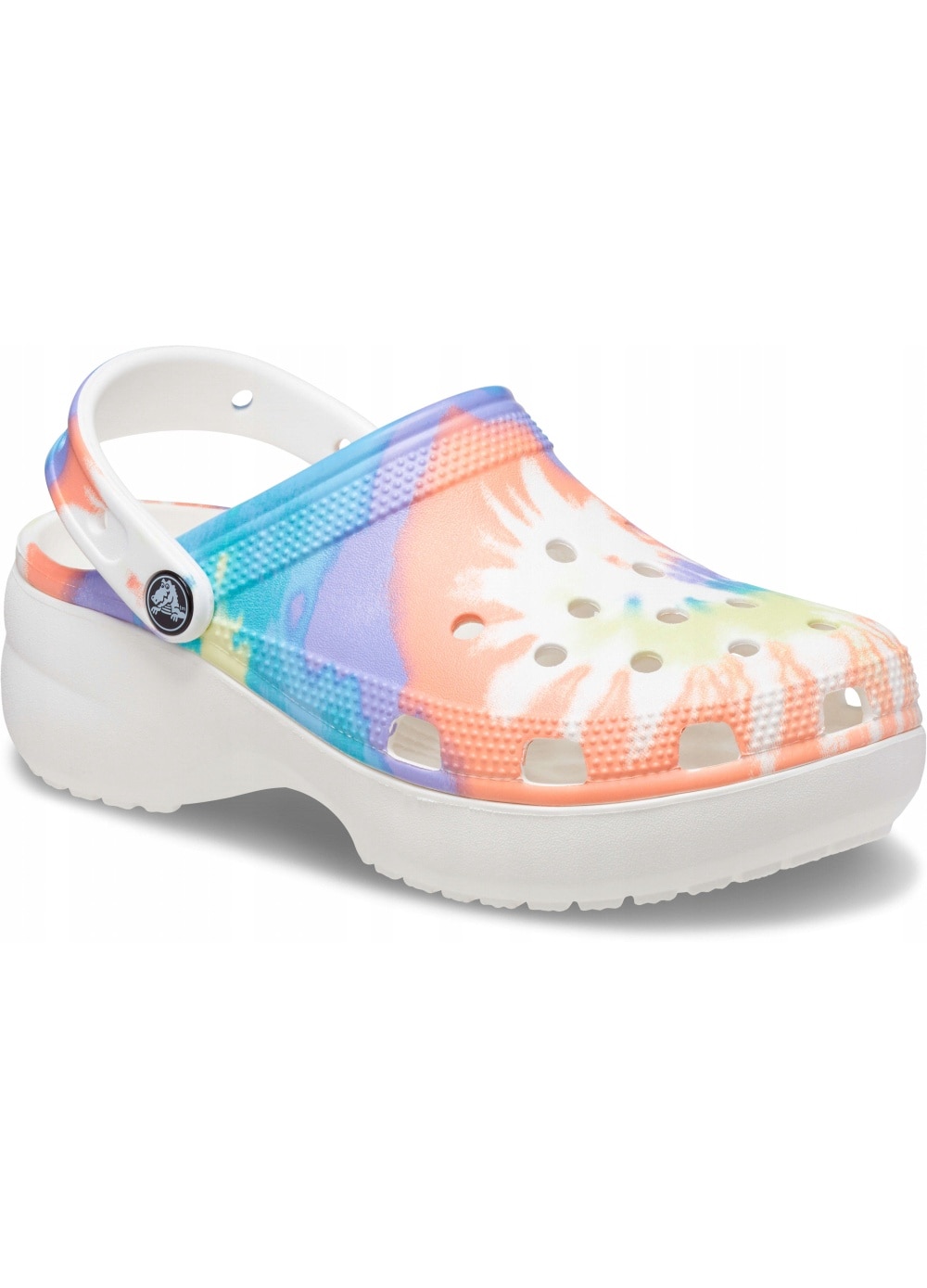 Saboti dama Classic Platform, Crocs, Spuma Croslite, Alb/Multicolor, 41 EU - eMAG.ro