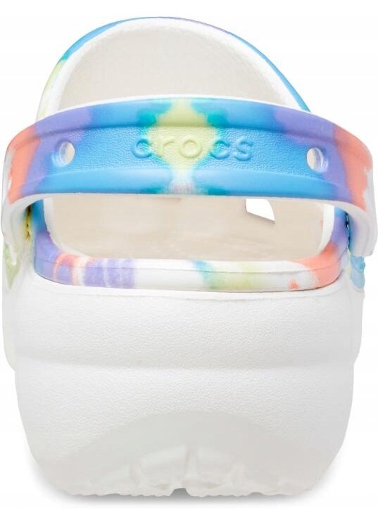 Saboti dama Classic Platform, Crocs, Spuma Croslite, Alb/Multicolor, 41 EU - eMAG.ro