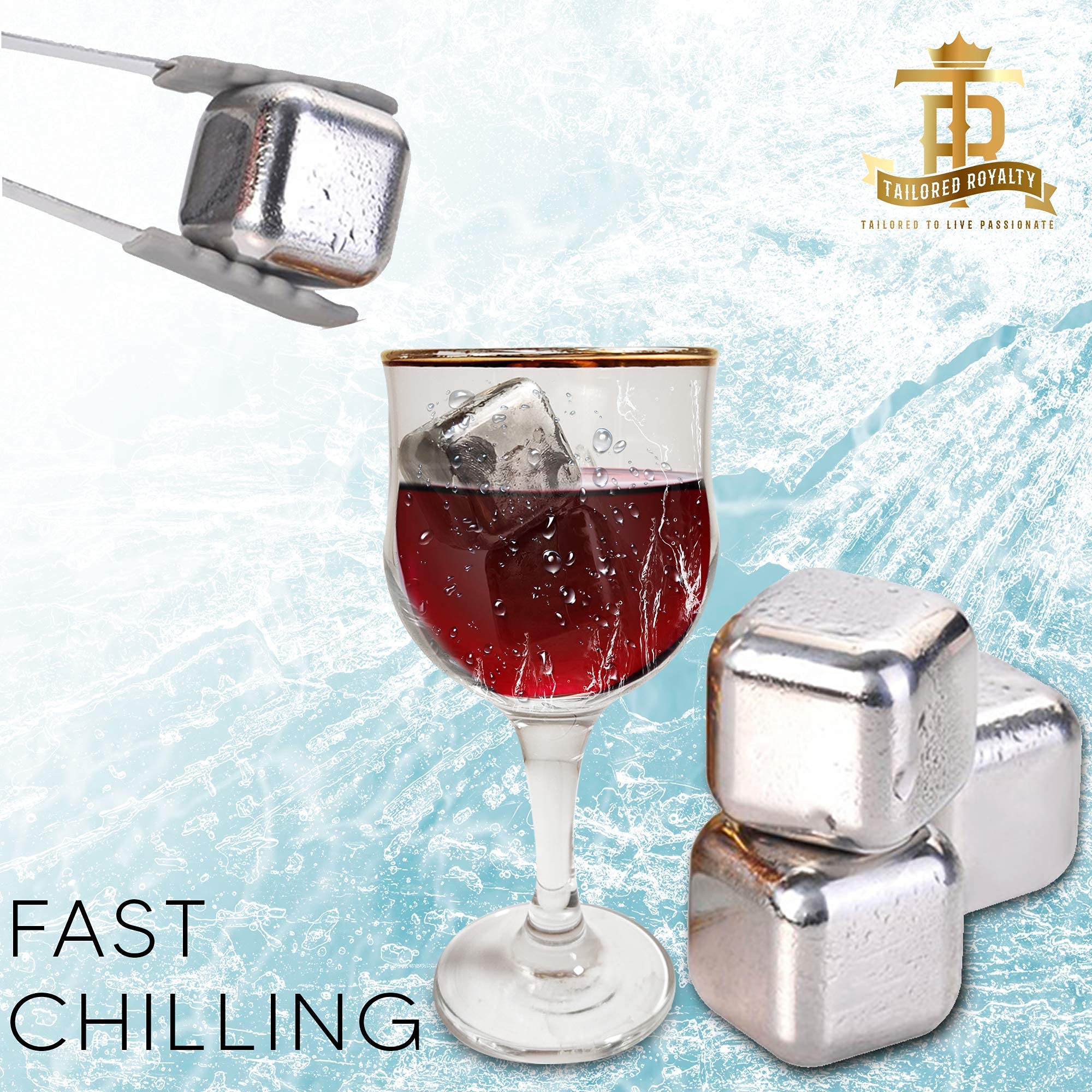 Set 8 cuburi de gheata/cleste, WALALLA, Otel inoxidabil, Argintiu - eMAG.ro