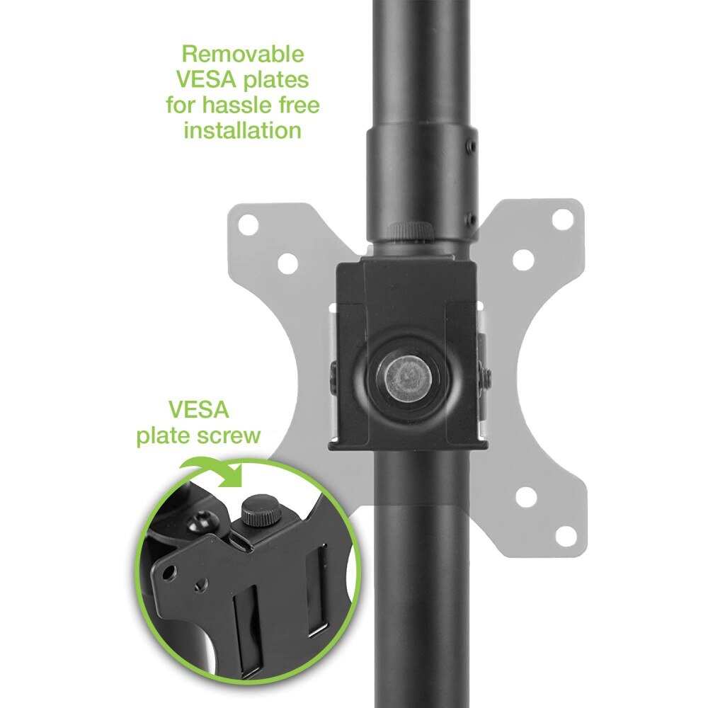 Suport de birou pentru 2 monitoare, 17-32 inch, reglabil, Negru, Techly ...