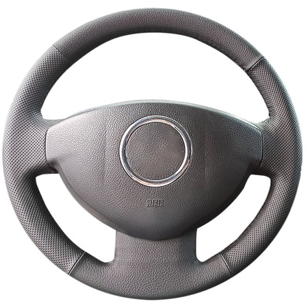 Husa volan piele, dedicata Dacia Logan 2, neagra, cusuta manual ...