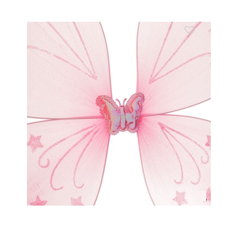 Aripi de fluture, roz, cu stelute, pentru fetite, 37x40 cm - eMAG.ro