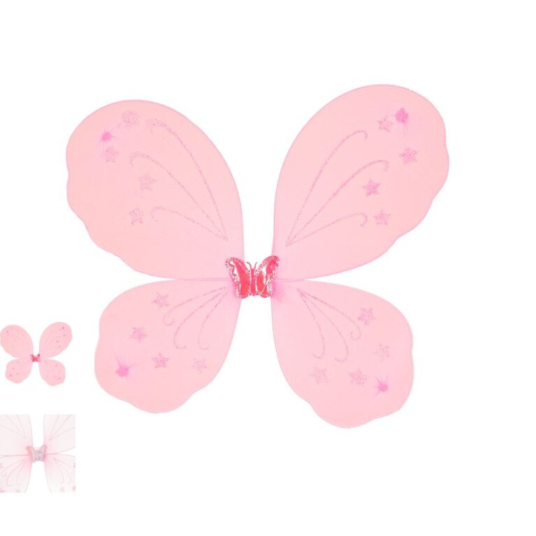 Aripi de fluture, roz, cu stelute, pentru fetite, 37x40 cm - eMAG.ro