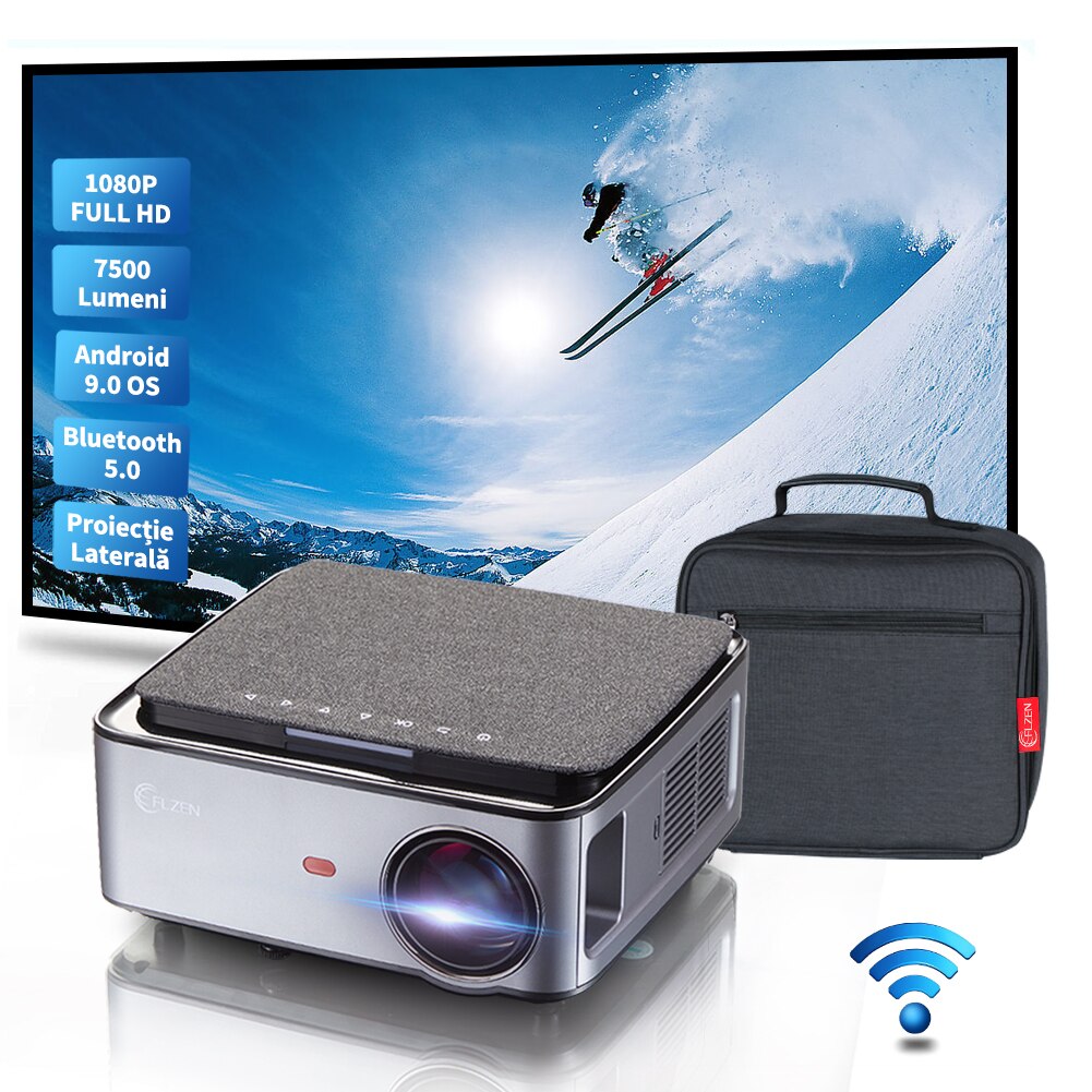 Videoproiector 1080P Native Android WIFI Bluetooth,7500 lumeni, FULL HD ...