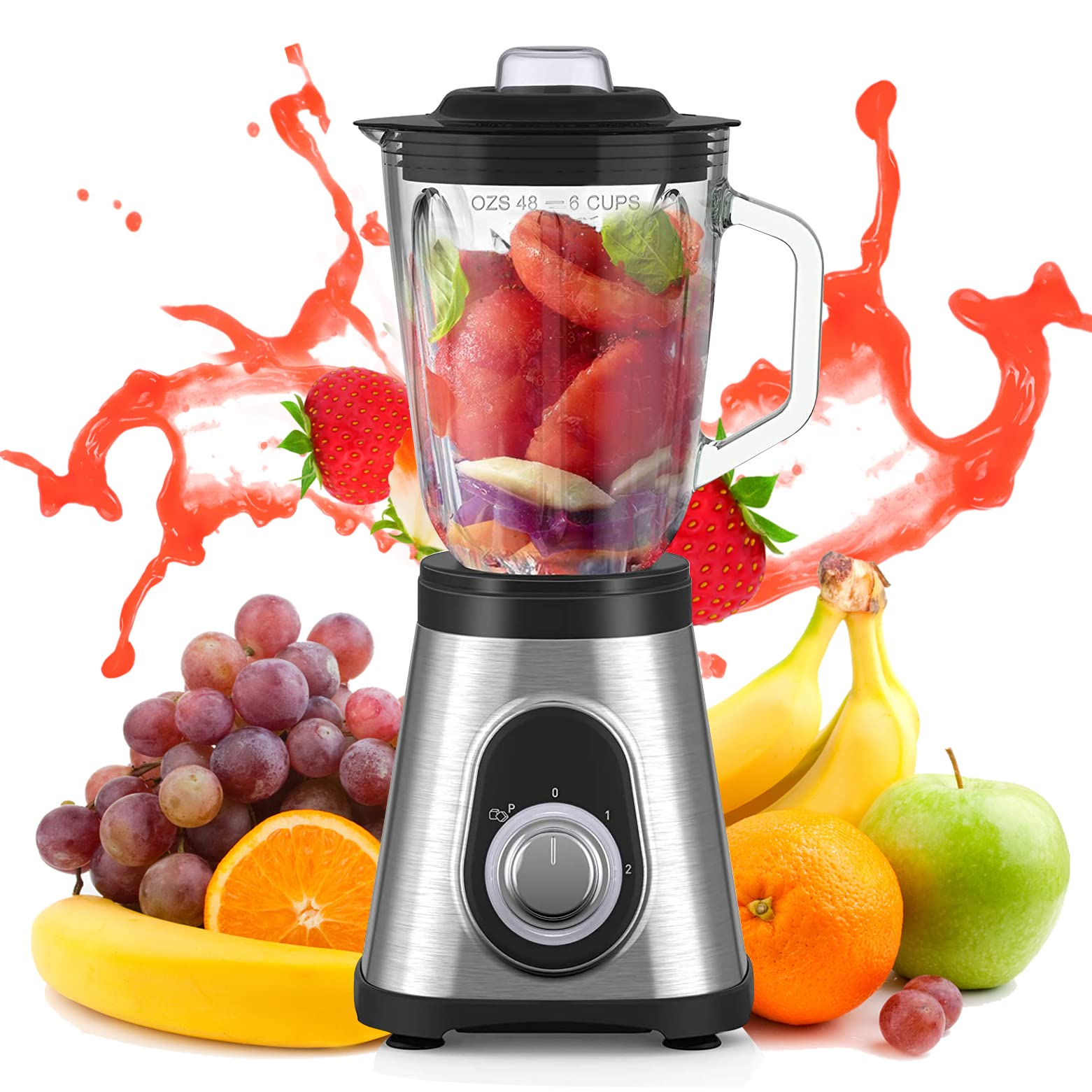 Blender din Inox, SonyMax, 2in1, 5 viteze, 2200W, Rasnita inclusa - eMAG.ro