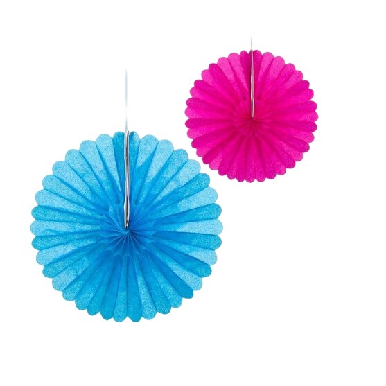 Set 2 rozete evantai decorative, suspendabile, din hartie, 1 x 30 cm, 1 ...