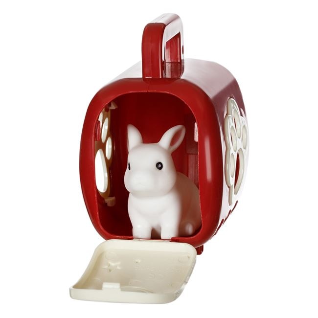 Cusca cu iepure alb, sticla si castron din plastic, multicolor - eMAG.ro