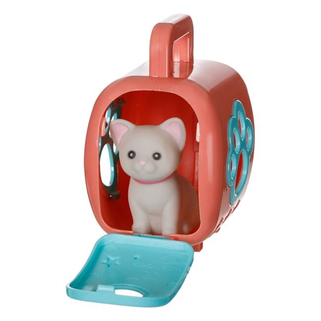 Cusca cu pisica alba, sticla si castron din plastic, multicolor - eMAG.ro