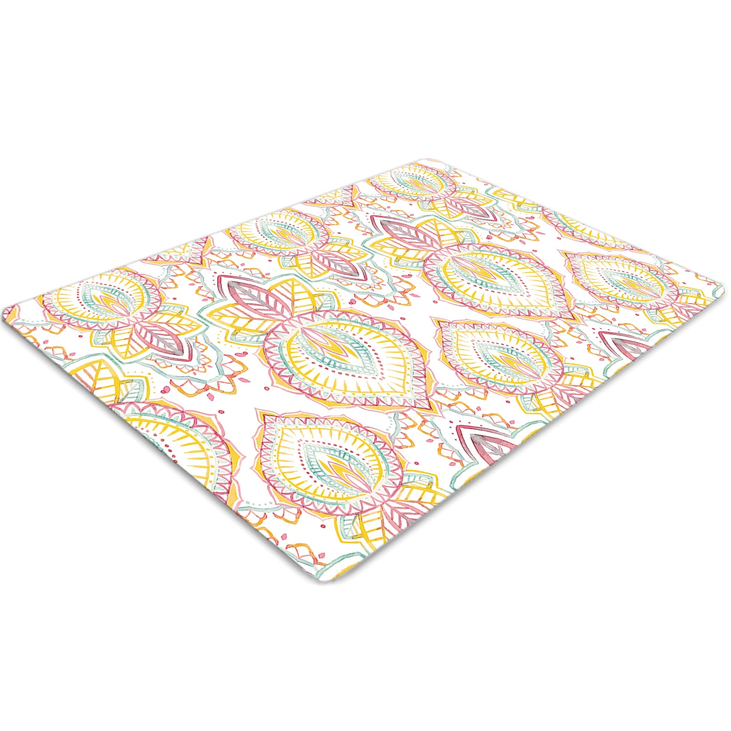 Covor PVC, Tulup, Vinil, Dreptunghi, Model indian, Roz, 100 cm x 70 cm ...