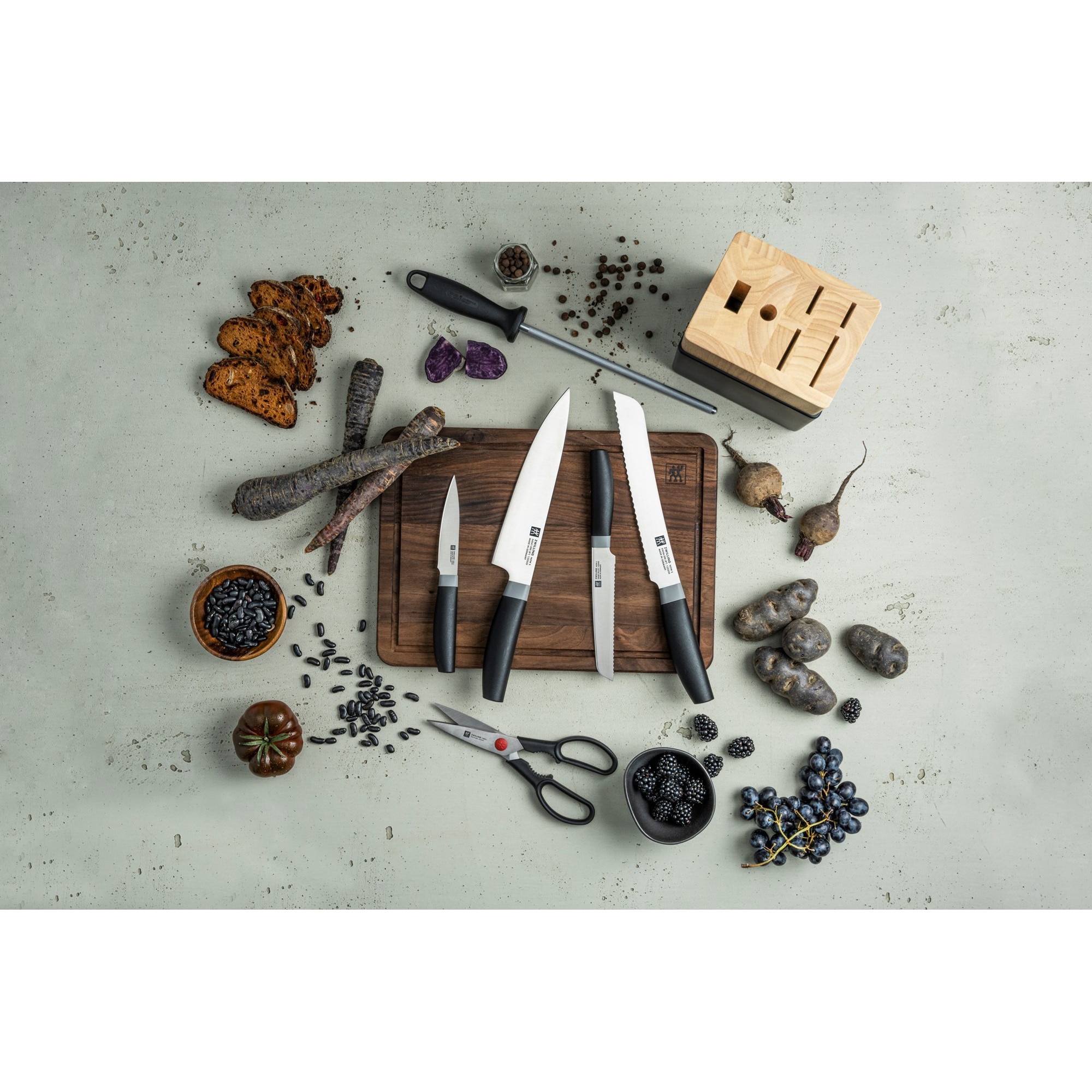 Set cutite 7 piese, "Now S", Negru - Zwilling - eMAG.ro
