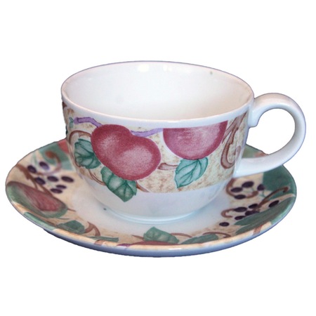 Ceasca ceai/cafea cu Farfurioara din portelan set Johnson Bross, Flori ...