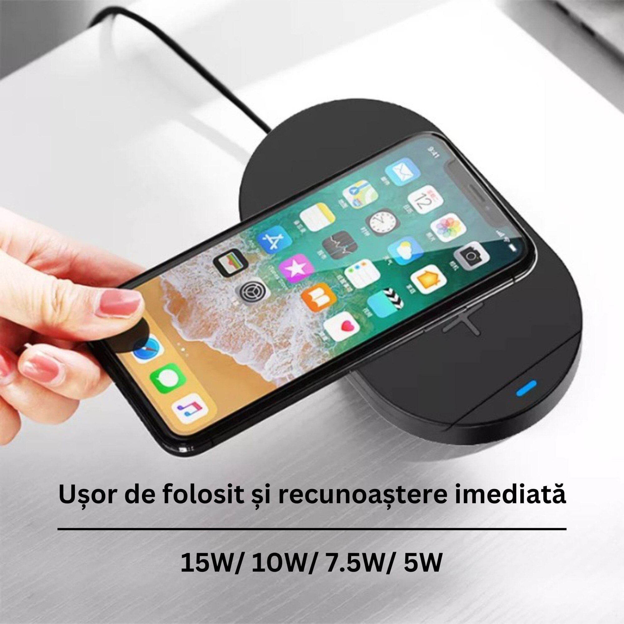 Безжично зарядно с Fast Charge стойка за безжично зареждане за телефон ...