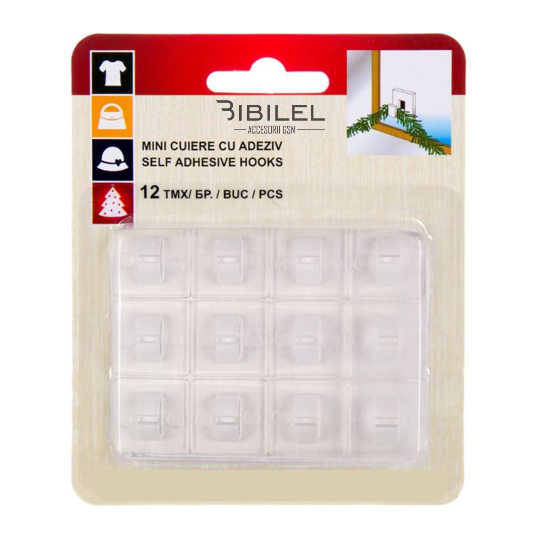 Set 12 clipsuri autocolante pentru organizarea cablurilor cu diametrul ...