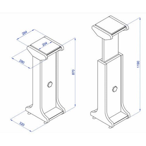 Suport boxe, Zaor, Pal, 264 x 280 x 870 mm, Gri/Negru - eMAG.ro