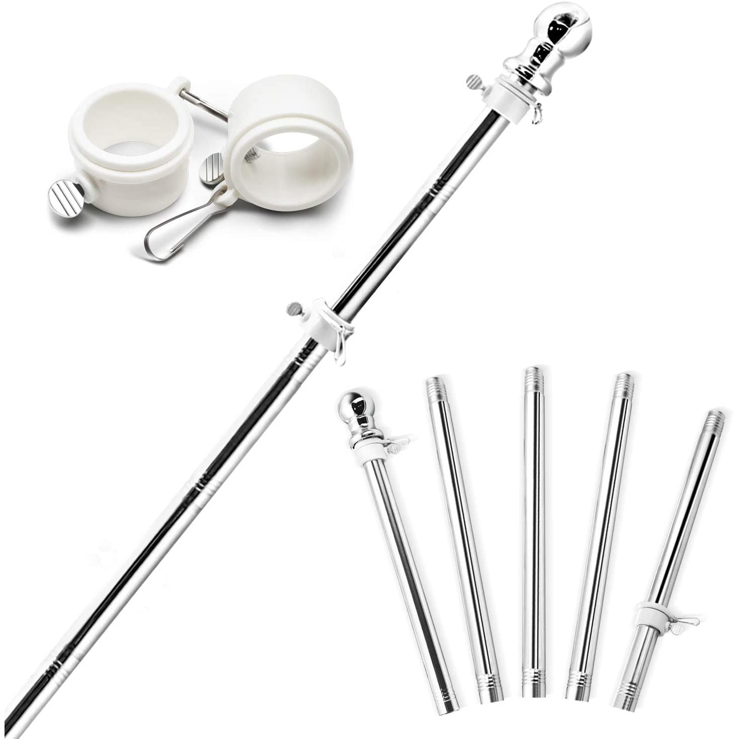 Lance metalica 180 cm, construita din 5 segmente, pentru steag - eMAG.ro