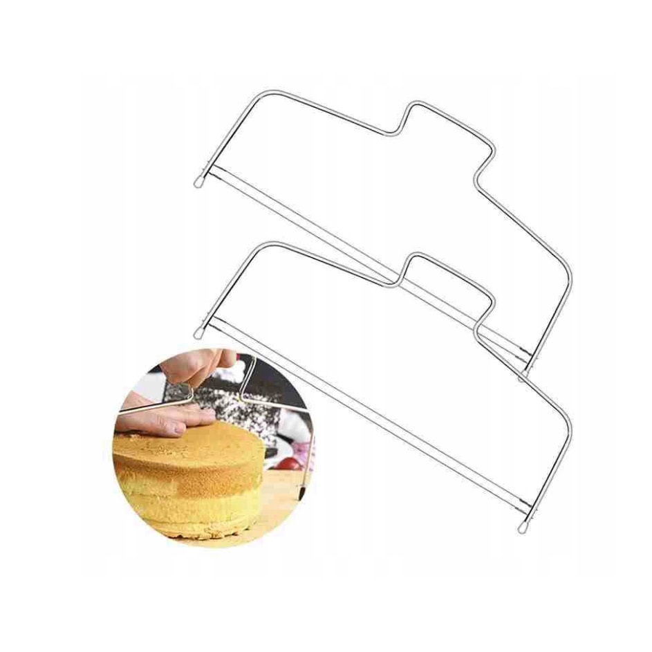 Feliator pentru blat de tort, Zola®, otel, 2 corzi, 33x16 cm, gri - eMAG.ro