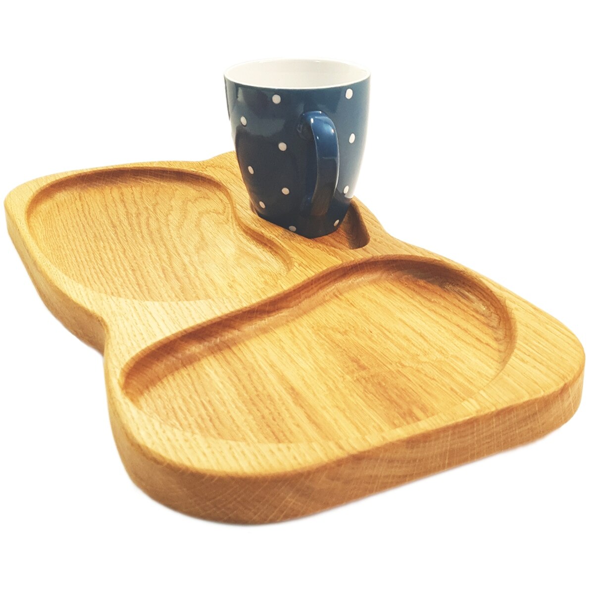 Platou de servire cu 3 compartimente, tava bucatarie din lemn masiv de ...