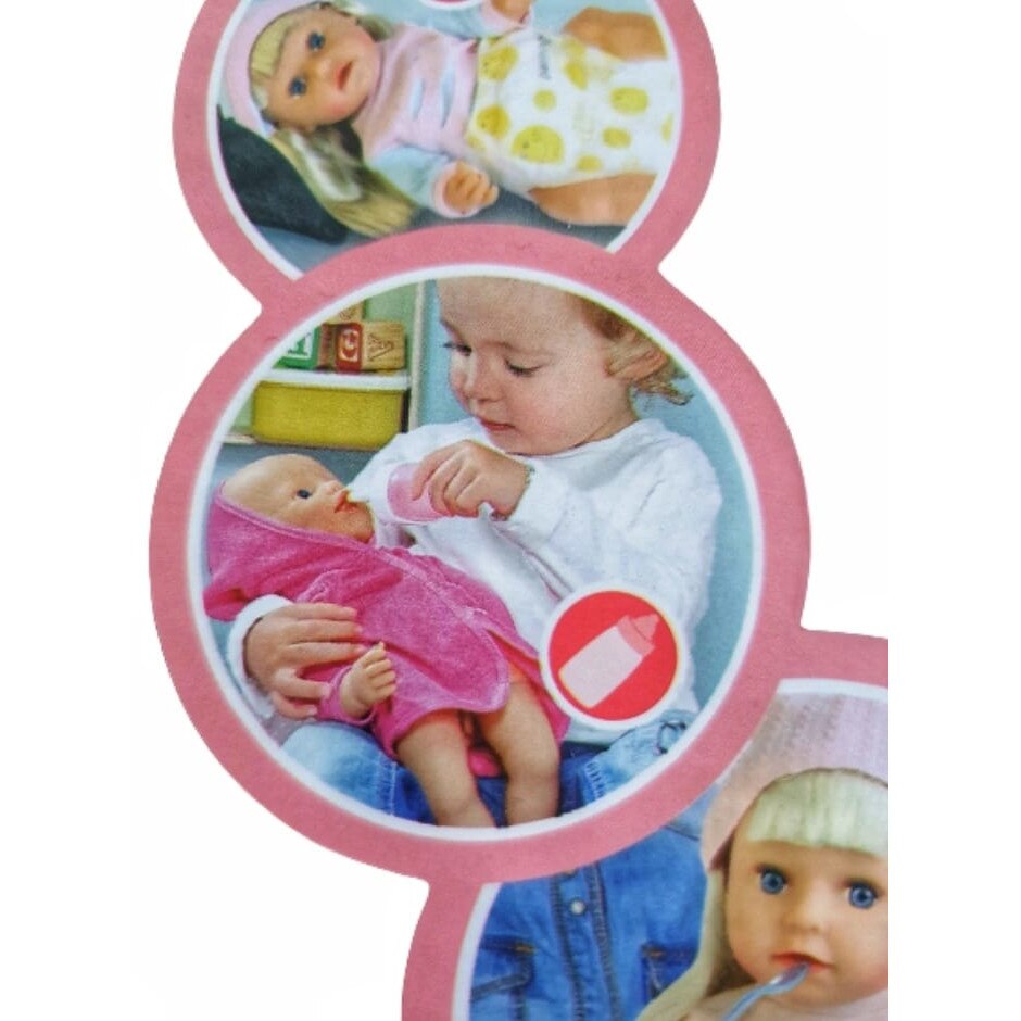 Papusa care bea apa si face pipi, are accesorii incluse, Little Baby ...