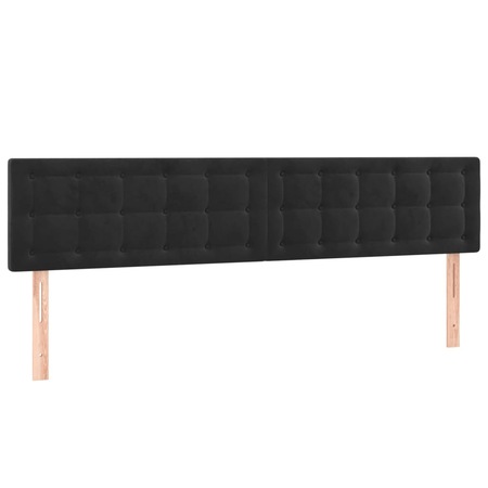 LED горна табла за легло vidaXL, Черна, 160x5x78/88 см, Κадифе, 8.63 Kg ...