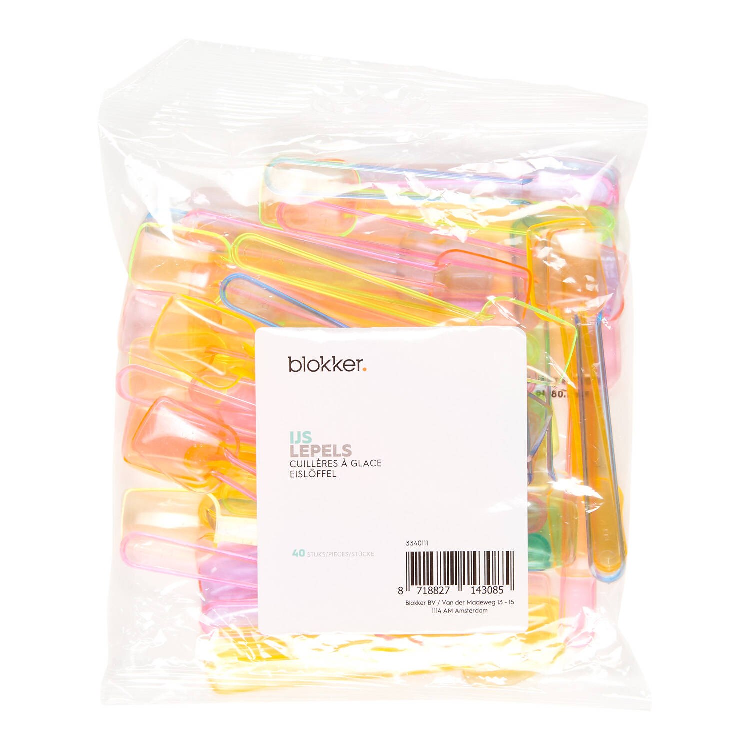 Set 40 bucati lingurite plastic Blokker, inghetata si desert ...