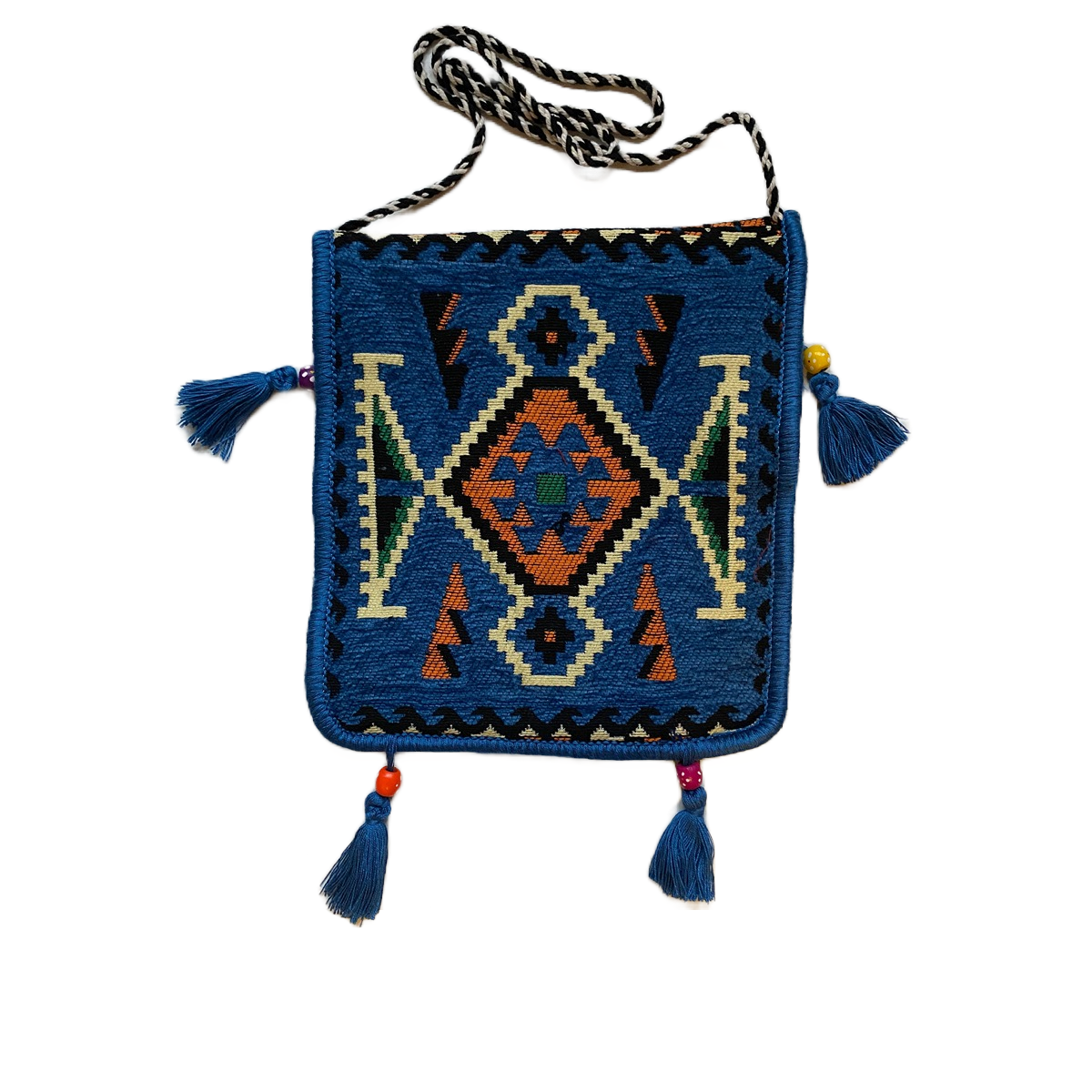 Geanta dama, traista, albastru, model traditional, 34x30 cm - eMAG.ro