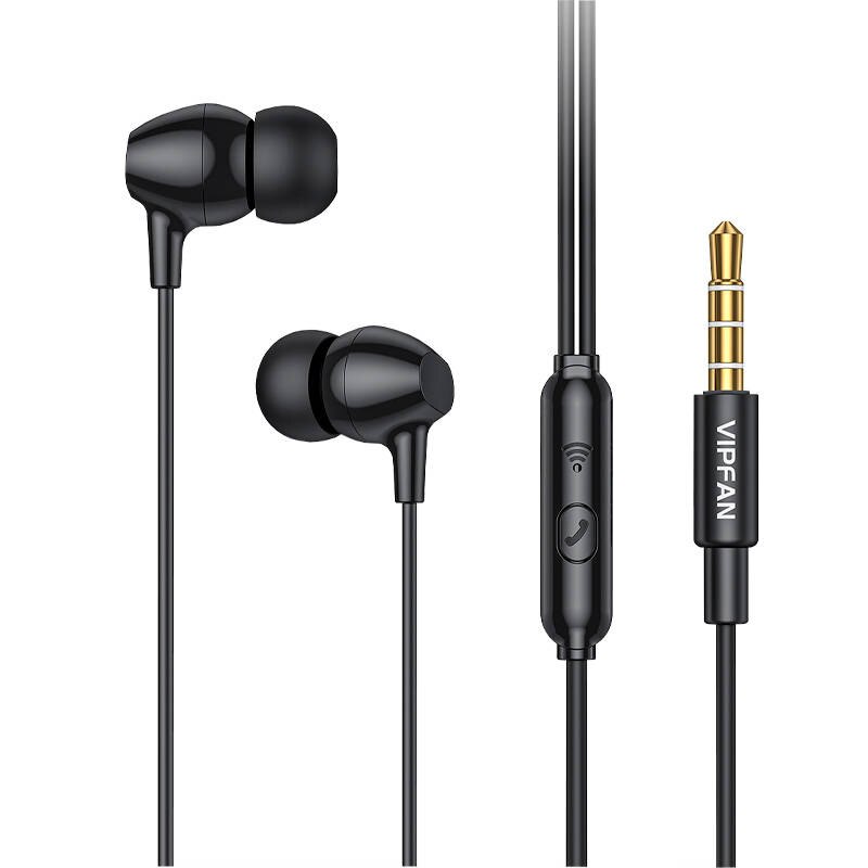Casti In Ear cu fir Vipfan M16, Telecomanda Integrata, Negru - eMAG.ro
