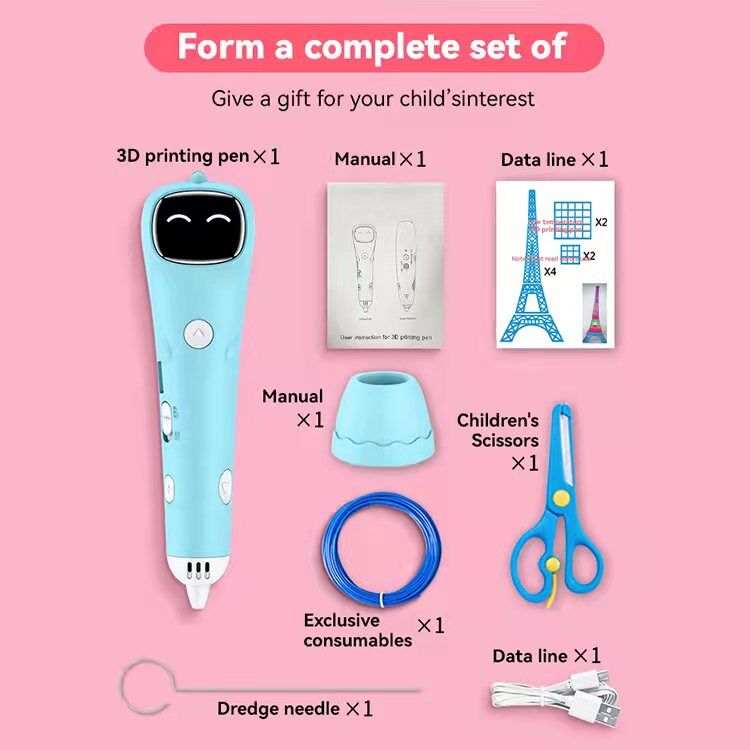 Creion 3D pentru creat, desenat obiecte 3D, filament PCL 1.75 mm ...