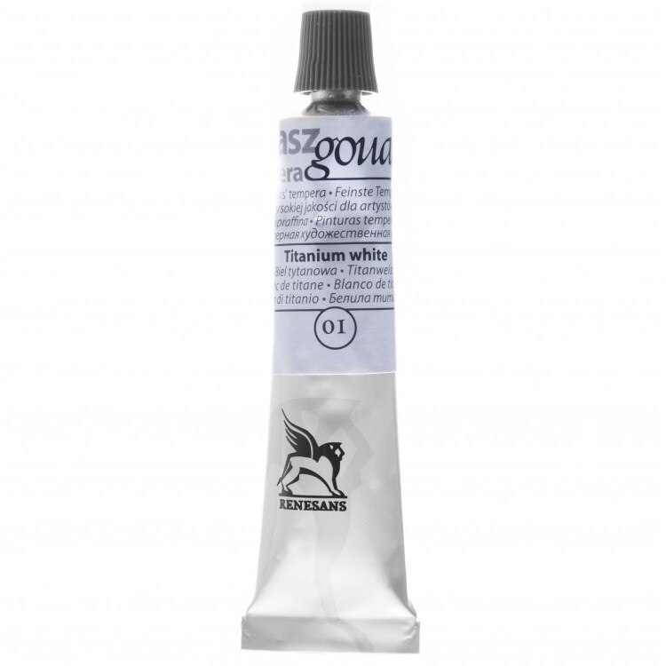 Vopsea guase extrafine, Renesans, 20ml, 01 Titanium White - eMAG.ro