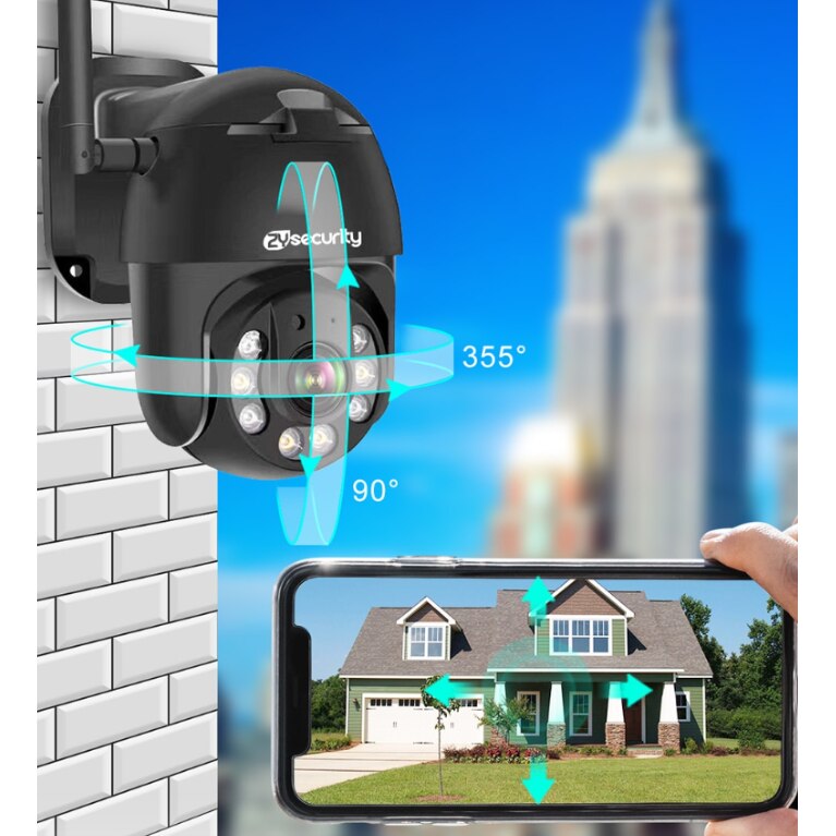 Camera supraveghere exterior rotativa IP wireless, fullHD, zoom, 3mpx ...