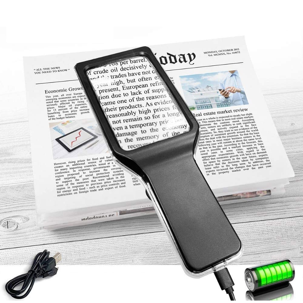 Lupa pentru citit, Vaxiuja, LED, Portabila, Negru - eMAG.ro