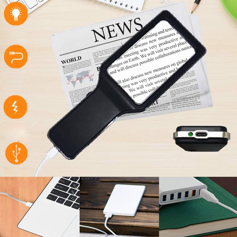 Lupa pentru citit, Vaxiuja, LED, Portabila, Negru - eMAG.ro