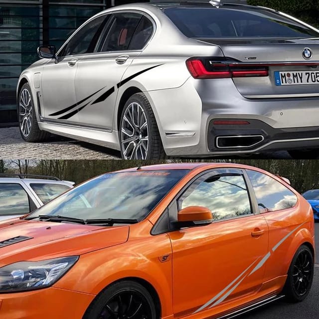 Set 2 stickere pentru capota auto, sau alt element de caroserie, cu ...