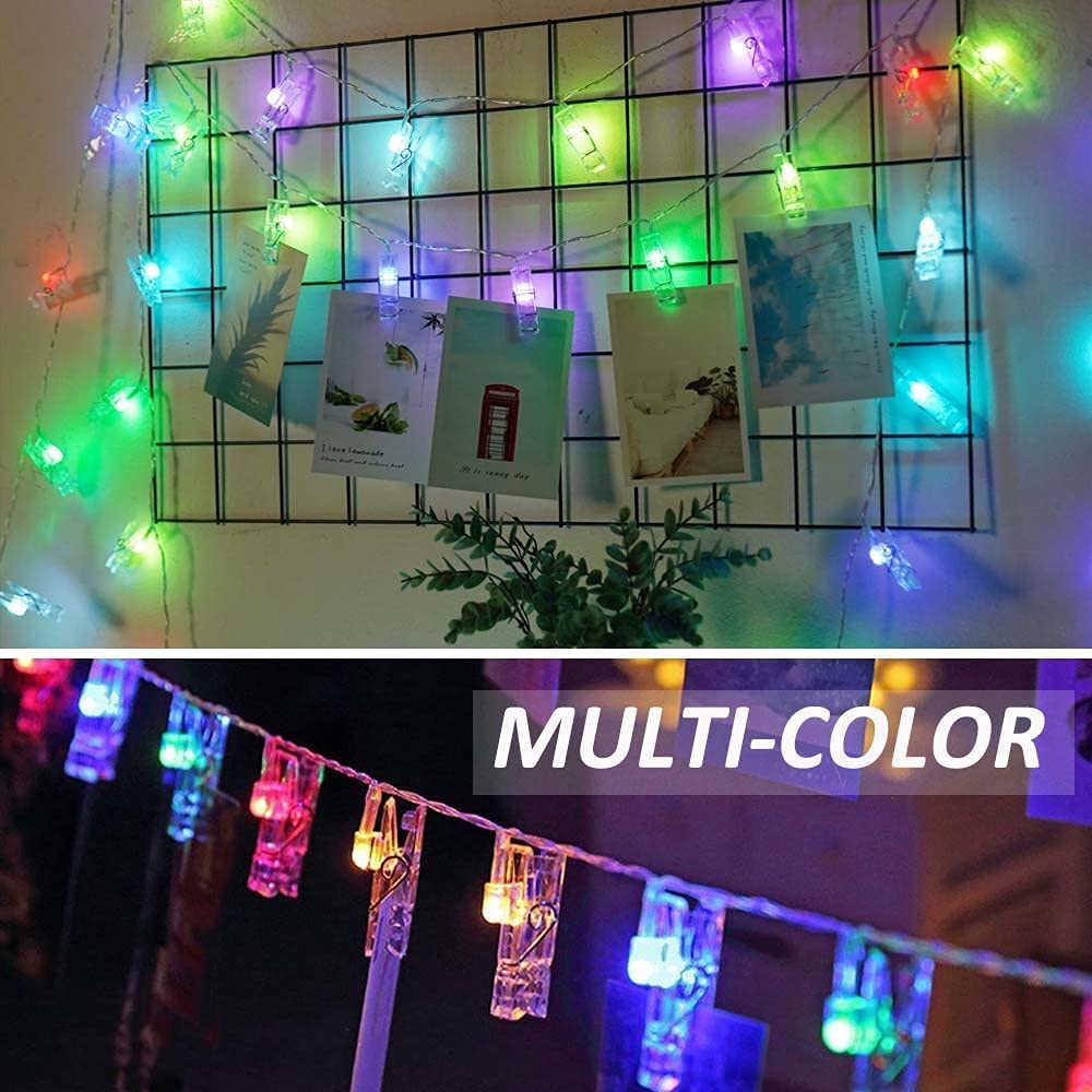 Щипки за снимки Ronyes®, 40 LED, Наниз, 6M, Многоцветни - eMAG.bg