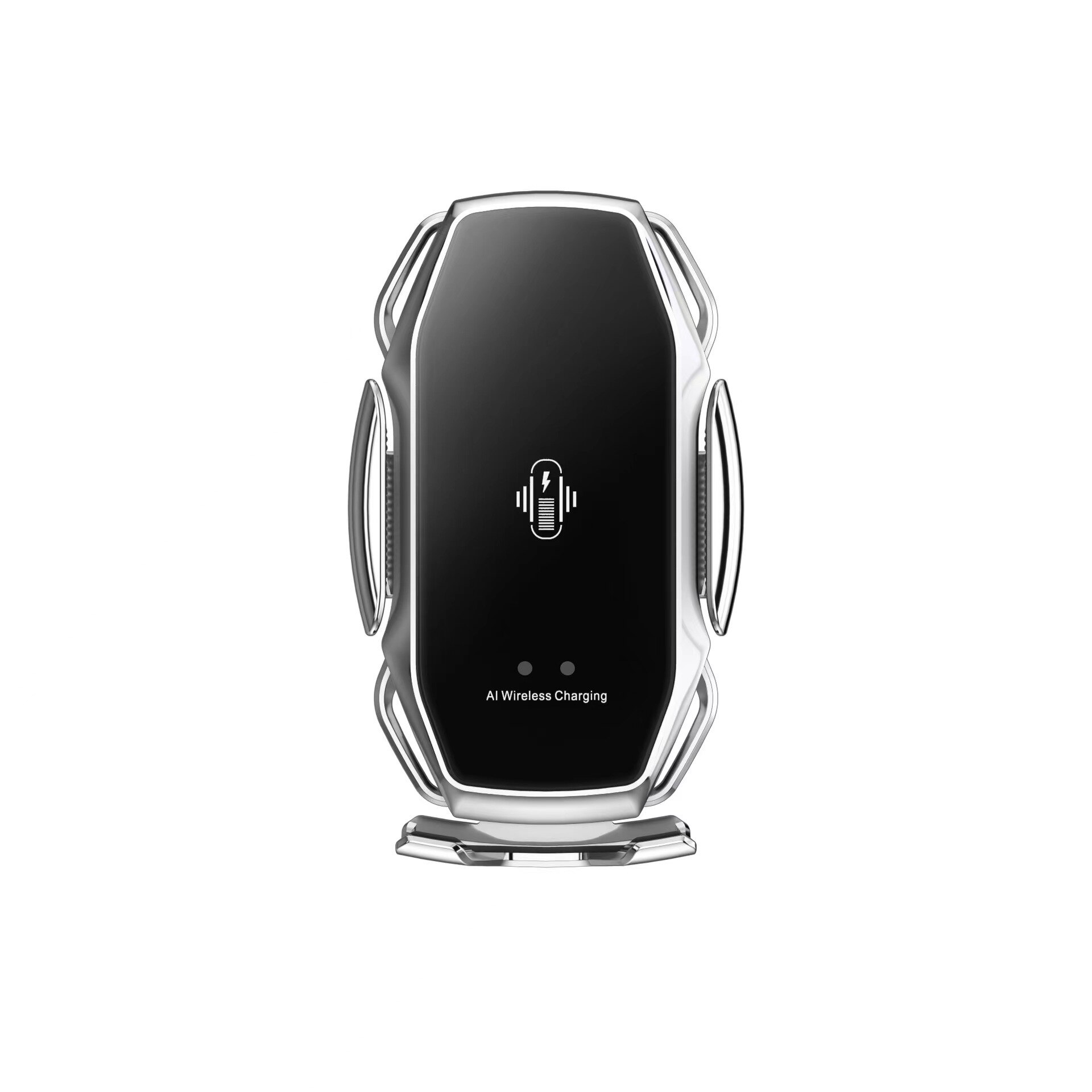 Suport auto pentru telefon cu incarcare wireless 15W, argintiu - eMAG.ro