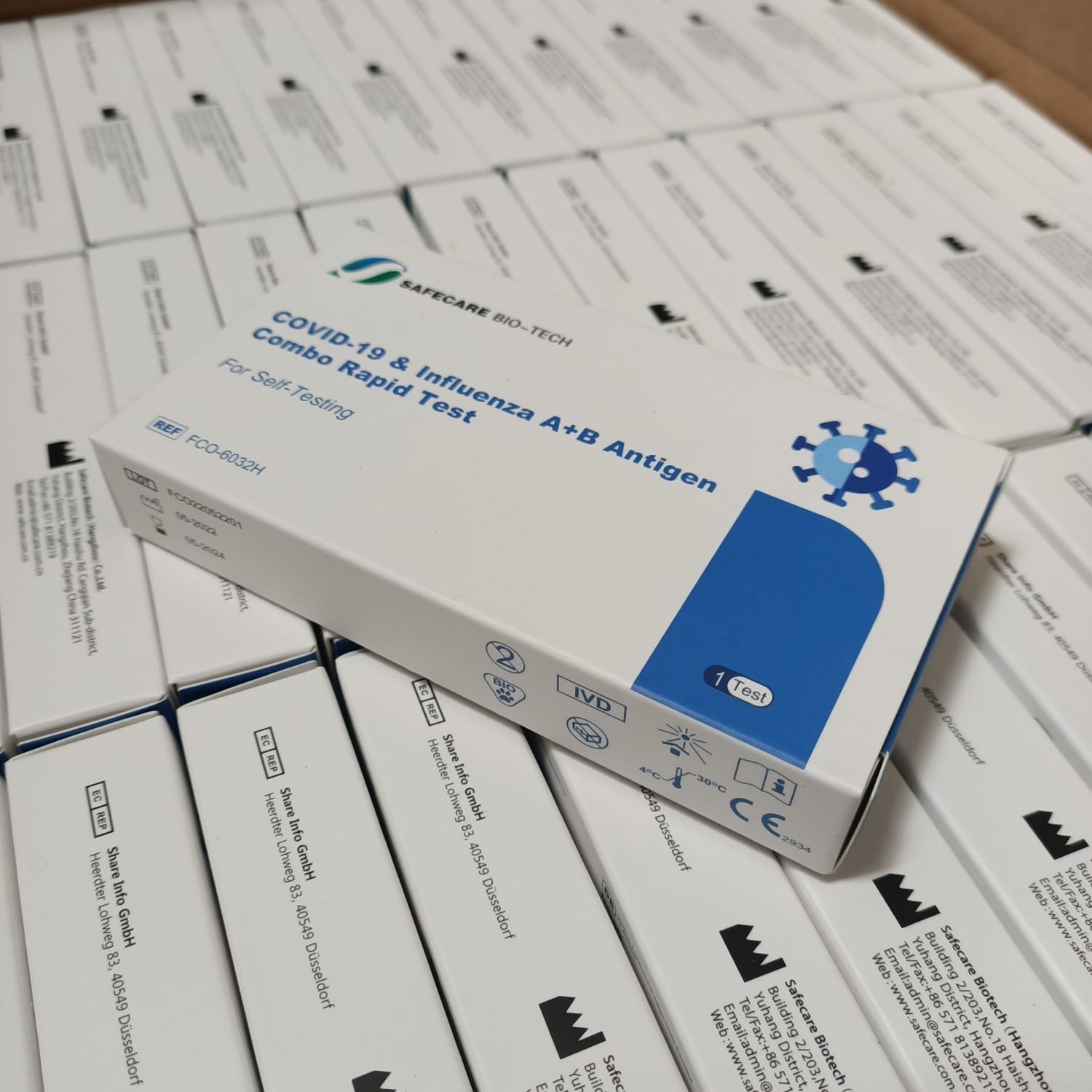 Бърз тест за откриване на грипен вирус A/B, Safecare, за професионална ...