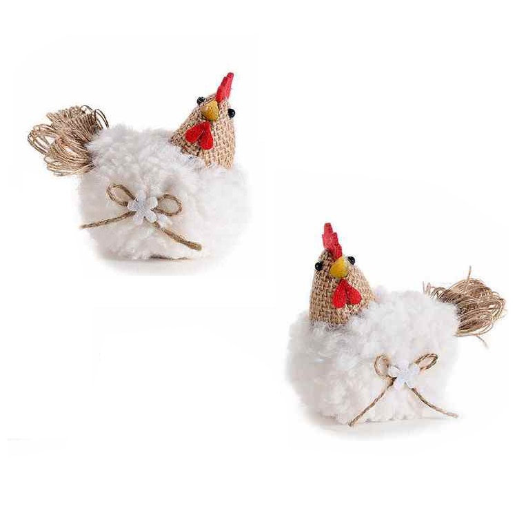 Set 2 figurine Gaini albe 9x6x8 cm - eMAG.ro
