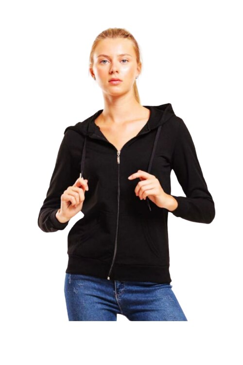 Hanorac bumbac, negru, model simplu, 40 EU - eMAG.ro