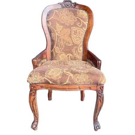 Scaun cu spatar, Tapitat, Pentru living sau hol, Stil epoca, Lemn masiv ...